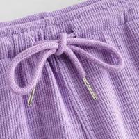 China OEM maufactory  Summer Home Casual Wide Leg Pants Female BM Thread Elastic Loose Waist Sports Shorts for sale