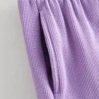 China OEM maufactory  Summer Home Casual Wide Leg Pants Female BM Thread Elastic Loose Waist Sports Shorts for sale