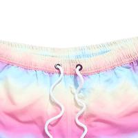 China Summer Digital Print Rainbow Gradient Loose Shorts For Men And Women for sale