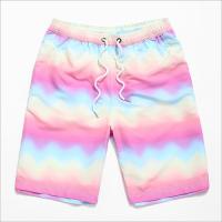 China Summer Digital Print Rainbow Gradient Loose Shorts For Men And Women for sale