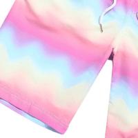 China Summer Digital Print Rainbow Gradient Loose Shorts For Men And Women for sale