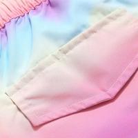 China Summer Digital Print Rainbow Gradient Loose Shorts For Men And Women for sale