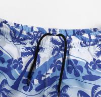 China Beach Summer Elastic Waist Men'S Blue Coconut Tree Five Point Shorts Quick Drying for sale