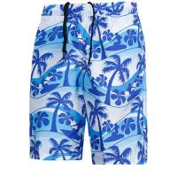 China Beach Summer Elastic Waist Men'S Blue Coconut Tree Five Point Shorts Quick Drying for sale