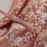 China OEM maufactory  Sexy Sleeveless Temperament Sequins Polyester Skirt V Neck Skirt Dress for sale