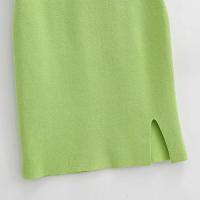 China Fashionable Style Polo Neck Buttock Skirt Open Knit Short Dress For Women for sale