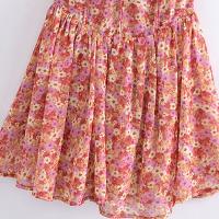 China French Sweat Floral Lace Up Suspender Dress Slimming Sexy Backless Short Skirt for sale