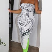 China OEM maufactory 2023 Spring European and Americanwomen s clothing 3d printed material sleeveless custom apparel for sale