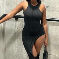 China OEM maufactory European and American style women's clothing round neck  polyester sleeveless for sale