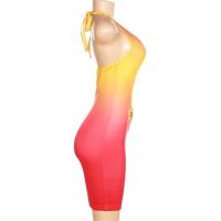 China OEM maufactory European and American style 2023  spring women's new sexy hollow hanging neck open back gradient colorful for sale