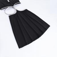 China OEM maufactory sexy skirt spring new polyester sleeveless  deep V beauty back waist hollow bag dress for sale