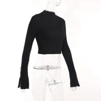 China OEM maufactory Pure color street sweater farbic female slim turtlenecks long sleeve warm and base short casual wild top for sale