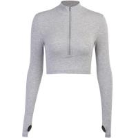 China OEMmaufactory Autumn  New Slim Solid Sympotic cotton v-neck Long -sleeved Top for sale
