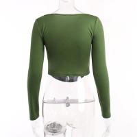China OEM maufactory Casual Top Female Autumn Polyester Long Sleeve Sexy Circular Babes U Collar T Shirts for sale