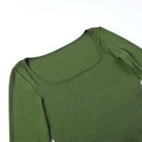 China OEM maufactory Casual Top Female Autumn Polyester Long Sleeve Sexy Circular Babes U Collar T Shirts for sale