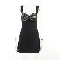 China OEM maufactory Skirts Autumn cross -border new sexy sleeveless lacewave collar short skirt dress for sale
