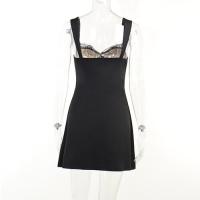 China OEM maufactory Skirts Autumn cross -border new sexy sleeveless lacewave collar short skirt dress for sale