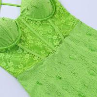 China OEM maufactory girl slim hip skirt design sleeveless short polyester fashion lace beam waist stitching camisole dress for sale