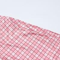 China OEM  maufactory long -sleeved short skirt side polyester women's pink lattice dress for sale