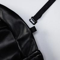China OEM  maufactory New Women's  Deep V -neck sleveless polyester Deep -back dress high -waist hip tight PU leather skirt for sale