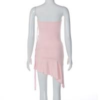 China OEM maufactory European and American style 2023 Summer new short polyester sexy tube top skirt fashion dress for sale