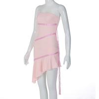 China OEM maufactory European and American style 2023 Summer new short polyester sexy tube top skirt fashion dress for sale
