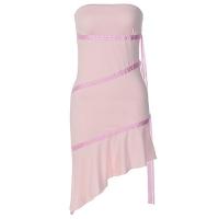 China OEM maufactory European and American style 2023 Summer new short polyester sexy tube top skirt fashion dress for sale
