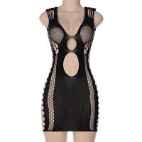 China OEM maufactory European American Summer Polyester Sexy Hot Spicy Grid Dress for sale