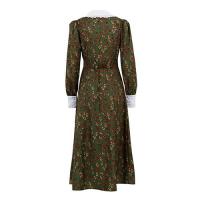 China OEM maufactory  Print Long Skirt Doll Collars Polyester European American Long Sleeved for sale