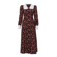 China OEM maufactory  Print Long Skirt Doll Collars Polyester European American Long Sleeved for sale