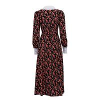 China OEM maufactory  Print Long Skirt Doll Collars Polyester European American Long Sleeved for sale