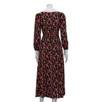 China OEM maufactory  Print Long Skirt Doll Collars Polyester European American Long Sleeved for sale