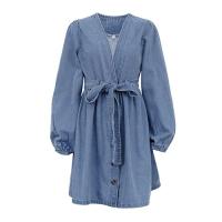 China OEM maufactory European American Cross Border Polyester V Neck Long Sleeved Dress for sale