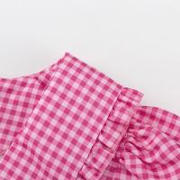 China OEM maufactory Cross Border Women'S Pink Polyester Lattice Doll Collar Long Sleeve Dress for sale