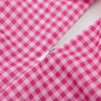 China OEM maufactory Cross Border Women'S Pink Polyester Lattice Doll Collar Long Sleeve Dress for sale