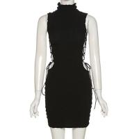 China OEM maufactory Polyester Spring Summer Round Neck Sleeveless Sexy Belt European American Style for sale