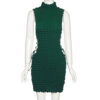 China OEM maufactory Polyester Spring Summer Round Neck Sleeveless Sexy Belt European American Style for sale