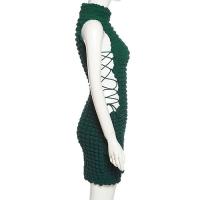 China OEM maufactory Polyester Spring Summer Round Neck Sleeveless Sexy Belt European American Style for sale