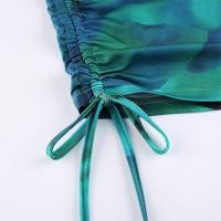 China OEM maufactory Tie Dye Oblique Shoulder Polyester Commute Hip Rope Skirt Stitching Long Sleeved for sale