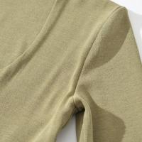 China OEM maufactory U Collar Long Sleeved T Shirt Female 22 Autumn Polyester Hot Girl for sale