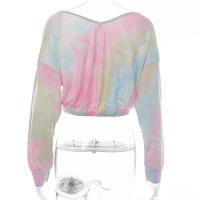 China OEM maufactory European and American  polyester new long -sleeved V -neck loose band -dyeing printed short T -shirt w for sale