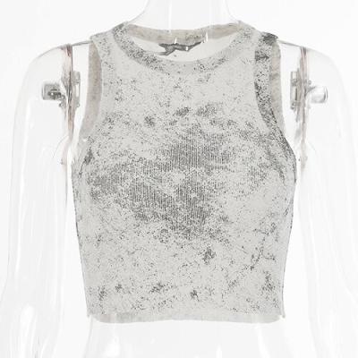 China OEM maufactory European and American  polyester new long -sleeved V -neck loose band -dyeing printed short T -shirt w for sale