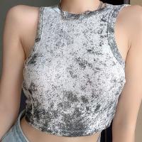 China OEM maufactory European and American  polyester new long -sleeved V -neck loose band -dyeing printed short T -shirt w for sale