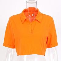 China OEM maufactory European and American style  polyester v-neck women's new basic foundation looseT -shirt for sale