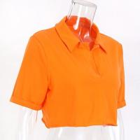 China OEM maufactory European and American style  polyester v-neck women's new basic foundation looseT -shirt for sale