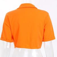 China OEM maufactory European and American style  polyester v-neck women's new basic foundation looseT -shirt for sale