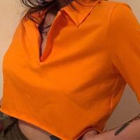 China OEM maufactory European and American style  polyester v-neck women's new basic foundation looseT -shirt for sale