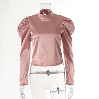 China OEMmaufactory  Cross -border 2021 women's new European and American pleated long -sleeved shirt sweet top f for sale