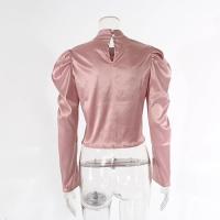 China OEMmaufactory  Cross -border 2021 women's new European and American pleated long -sleeved shirt sweet top f for sale