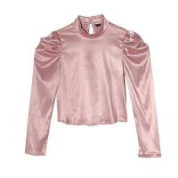 China OEMmaufactory  Cross -border 2021 women's new European and American pleated long -sleeved shirt sweet top f for sale